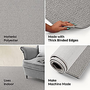 Furnish my Place Abstract Contemporary Striped Pattern Modern Plush Two Tone High Low Pattern Rug Carpet, Round Rug, Pet-Friendly Carpet, Abstract Rug, Made in USA - Iconic Grey, 2' Round