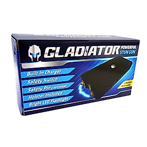GLADIATOR Ultra Powerful Mini Stun Gun w/Safety Pin - Rechargeable Flashlight (Pink)