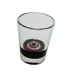 Dead Head Props Eyeball Shot Glass in a pool of resin blood 1.5oz realistic life size