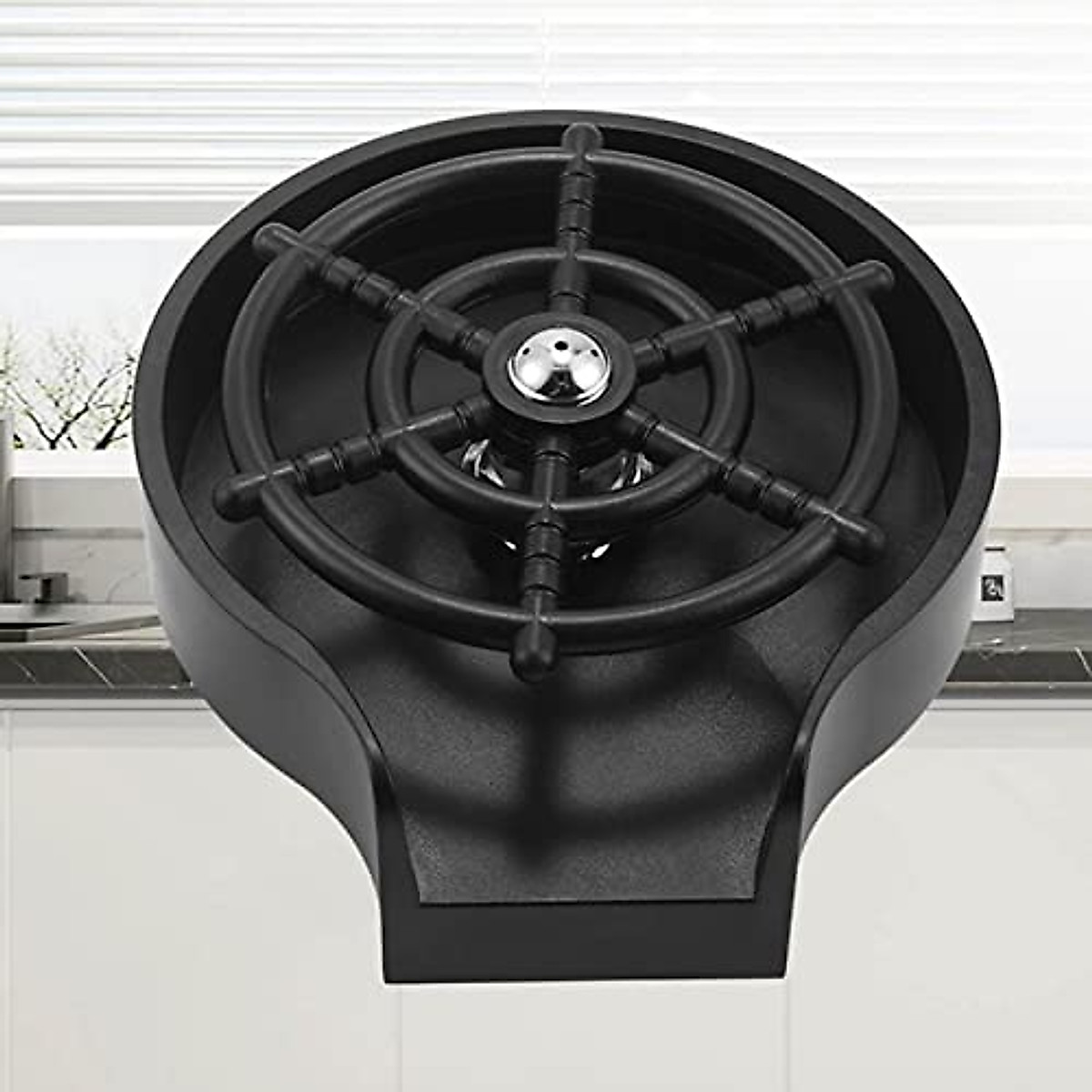 Bottle Rinser, ABS Stainless Steel, Wide Application, Thorough Cleaning, Easy to Use Glass Washer for Kitchen (with 80cm 304 Stainless Steel Hose and 3 Way)