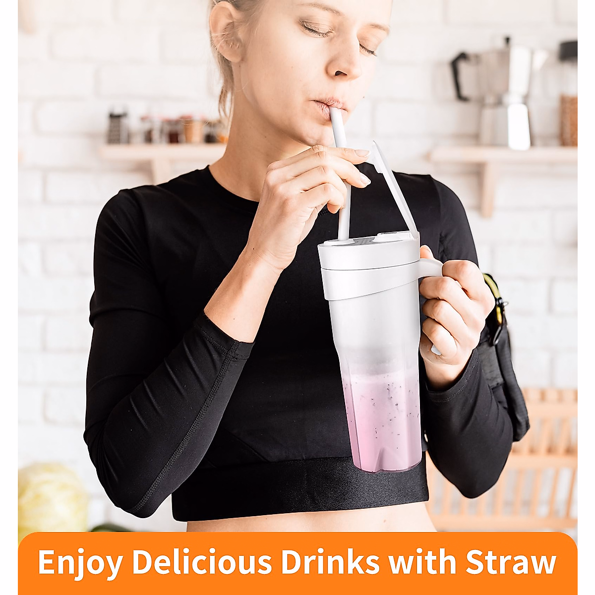 Portable Blender for Shakes and Smoothies, Mini 20000rpm Personal Blender with 6 Ultra-Sharp Blades, 16 Oz Non-BPA Mixing Juicer Rechargeable 4000mAh Electric Blender Bottles for Home, Gym, Office