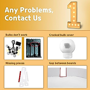 imprsv 4FT Marquee Numbers, Marquee Light Up Numbers for 1st 21st Birthday Decorations, Marquee Light up Letters Anniversary Party Decor, Mosaic Numbers for Balloons Number 1, Pre-Cut Foam Board Kit