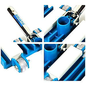 Aquatix Pro Pool Vacuum Head with Wheels, 14" Heavy Duty Model, Aluminum Handle, Flex Swimming Pool Vacuum Head with Swivel, Weighted Attachment for Concrete or Plaster Pool Cleaning