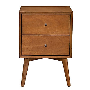Alpine Furniture Flynn Nightstand, 18" W x 15" D x 26" H, Acorn