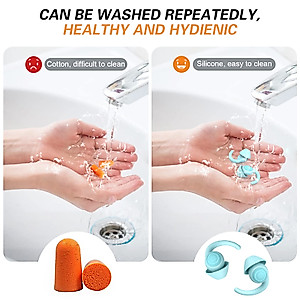 SUPCEAT Ear Plugs for Sleeping Noise Reduction 2 Pairs Sound Reduce Earplugs for Sleep,Snoring,Work,Concerts,Studying,Travel Blue