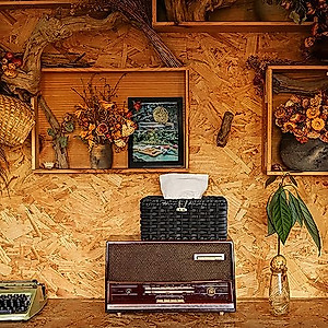 GRANNY SAYS Tissue Box Cover Rectangular, Tissue Box Holder, Waterproof Tissue Holders for Bathroom, Tissue Cover Box with Bottom, Decorative Facial Tissues Cube Box, Brown