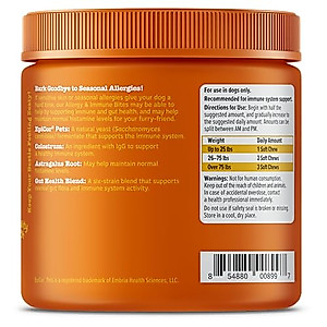 Zesty Paws Dog Allergy Relief - Anti Itch Supplement - Omega 3 Probiotics for Dogs - Digestive Health - Soft Chews for Skin & Seasonal Allergies - with Epicor Pets - Salmon 90 Count