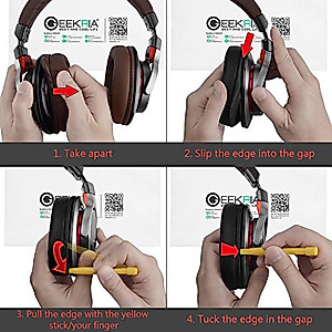 Geekria Earpads and Headband Cover Compatible with ATH-MSR7, MSR7NC, MSR7BK, MSR7GM Headphones/Ear Cushion + Headband Protector Cover/Earpads + Headband Protective Sleeve Repair Parts