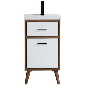 Elegant Kitchen and Bath 18 inch Bathroom Vanity Cabinet - Matte White