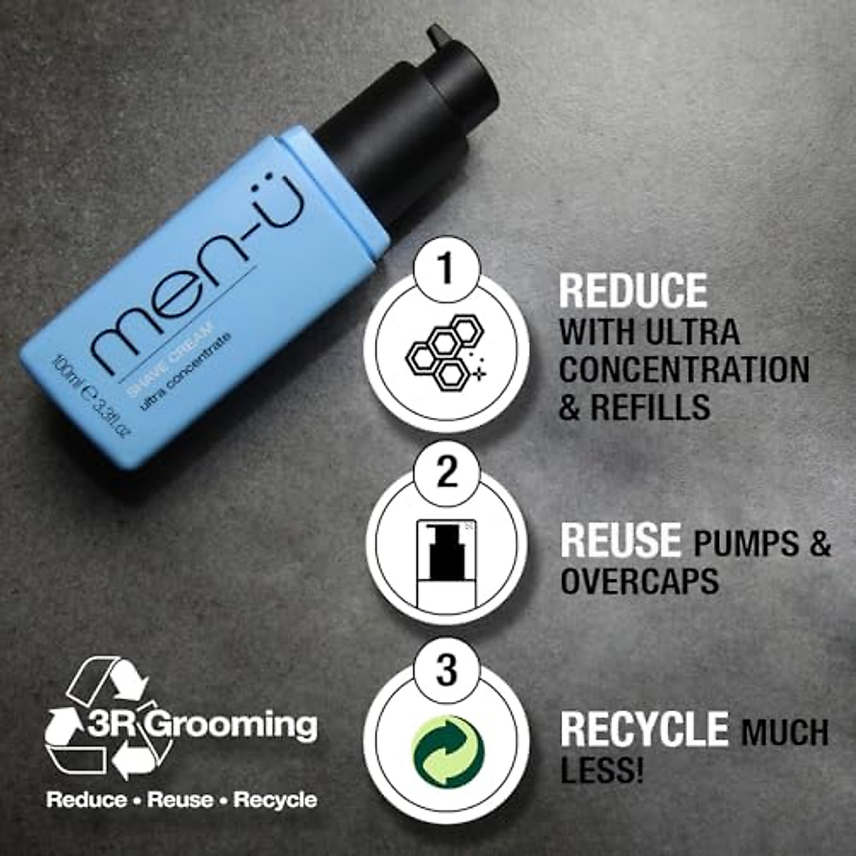 men-ü High-Performance Shaving Cream w/UP TO 165 SHAVES, mens shaving cream with Long Lasting/Ultra-Concentrate Formula with Tea Tree oil/Lubricants & Moisturisers, shaving cream mens 3.3 fl oz.…