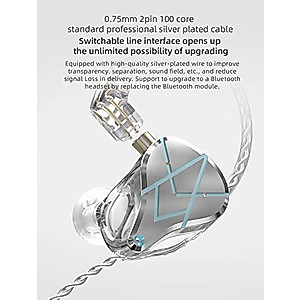 KZ ASX in-Ear Monitors, 10 Balanced Armatures Units per Side Customized HiFi IEM Wired Earphones/Earbuds/Headphones with Detachable Cable 2Pin for Musician Audiophile (Without Mic, White)