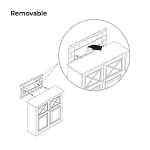 Elegant Home Fashions Dawson Removable Wooden Wall Cabinet with Cross Molding and 2 Doors, White