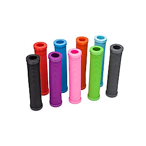 25NINE Ronin Grip Without Flange - Flangeless BMX Bike and Scooter Handlebar Grips with End Plugs - Black