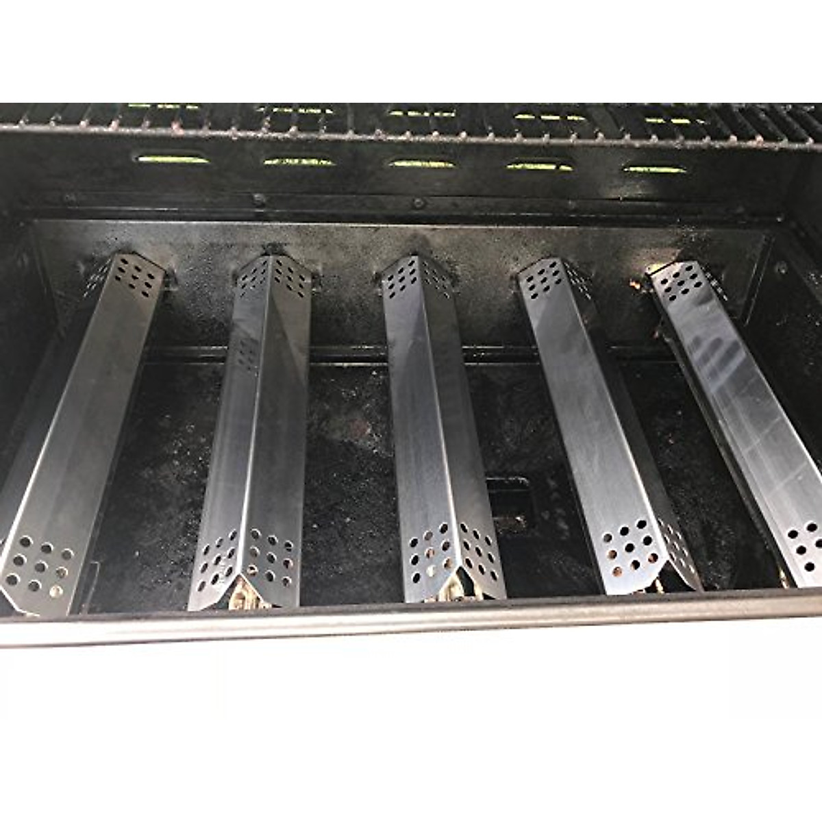 Hisencn Stainless Steel Burner Pipe Tube, Heat Plate Shield Tent, Igniter Electrode Repair KIT Replacement for Kitchen Aid 720-0733A, 720-0745, 720-0745B 4 Burner Gas Grill Models