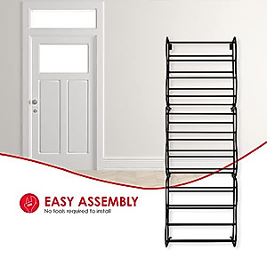 Home Basics OTD 36 Pair Shoe Rack, Black