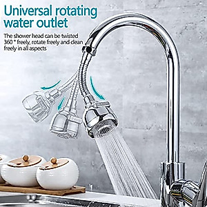 Newly Upgraded 360° Rotatable Faucet Nozzle, Removable Kitchen Faucet Nozzle Replacement, Splash-Proof Faucet Booster Shower and Water-Saving Faucet for Kitchen Bathrooms