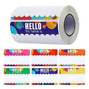 NEWEST 250 Pieces Name Tags Stickers, Hello My Name is Stickers Colorful Name Badge for School Office Home, 6 Colors
