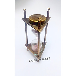 MERIDIAN NAUTICALS Brass Sand Timer Nautical Antique Vintage Item Replica Hour Glass Maritime Item