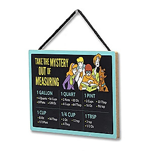Open Road Brands Scooby-Doo Hanging Wood Measuring Sign - Take The Mystery Out of Measuring Conversion Chart for Kitchen