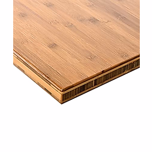 Home Soft Things Eco-Friendly Natural Bamboo Thick Tabletop, Parallel Pressure, 60" x 30" x 1.375" H, Boonliving Rectangular Rustic Solid Wood Slab Desk Table Top Countertop for Home and Office