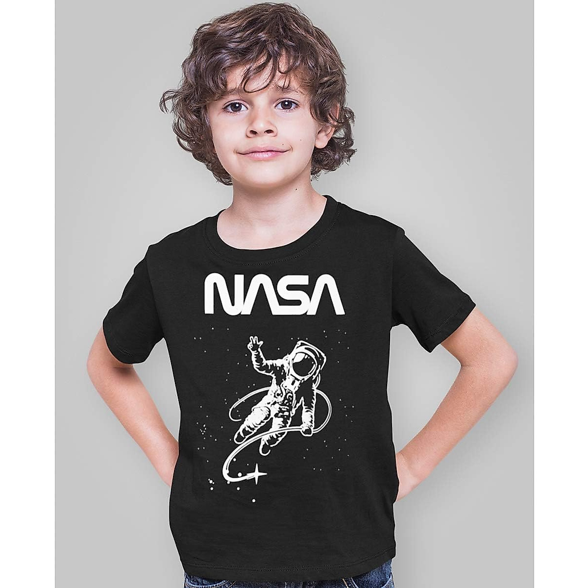 BROOKLYN VERTICAL Officially Approved NASA Product 4-Pack Boys Short Sleeve Crew Neck T-Shirt with Chest Print