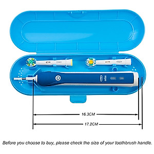Nincha Portable Replacement Plastic Electric Toothbrush Travel Case for Oral-B Pro Series (Blue)