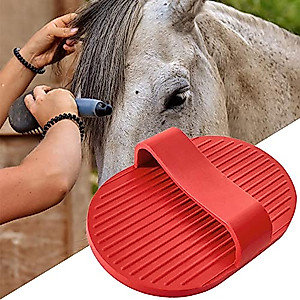 Pet Shampoo Bath Brush Horse Wellness Massage Curry Comb Soothing Massage Rubber Comb for Horse Grooming Care