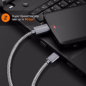 CableCreation Short USB3.0 Hard Drive Cable 1FT, USB 3.0 A to Micro B Cable 5Gbps Data, USB 3.0 External Hard Drive Cable Works for WD Toshiba Seagate Hard Drive Galaxy S5 and More 0.3m