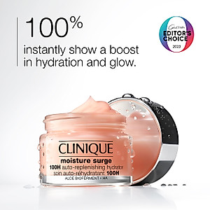 Clinique Moisture Surge 100H Auto-Replenishing Hydrator Oil Free Face Moisturizer With Hyaluronic Acid For All Skin Types | Hydrating + Moisturizing, 1 Fl Oz