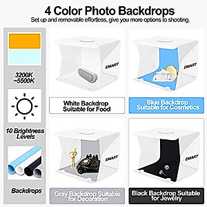Upgrade Emart 14" x 16" Photography Table Top Light Box 104 LED Portable Photo Studio Shooting Tent