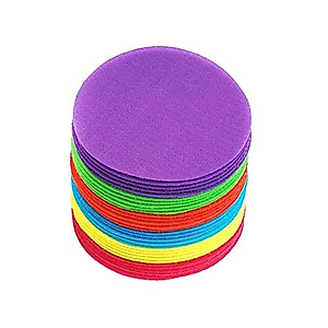 PENTA ANGEL Spot Markers 24Pcs Round Floor Spots Carpet Mark Circles Sitting Dots for Teachers Classroom Preschool Kindergarten Elementary for Training and Drills, 4 Inch