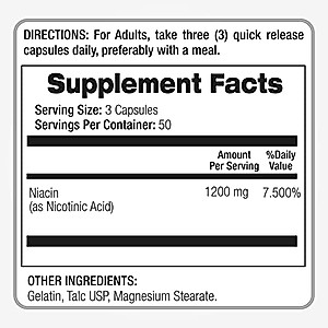 FITO MEDIC'S Lab - Niacin - Vitamin b3 - 1200 mg per Serving, 150 Capsules of - Vitamin b3 niacin - Ultra high Absorption.