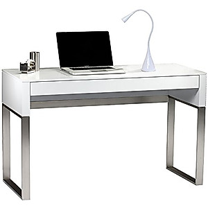 Newhouse Lighting NHGS-LED-WH Gooseneck LED Desk Lamp, USB Charging, Touch Dimming, 4.5" x 26" x 4.5", White