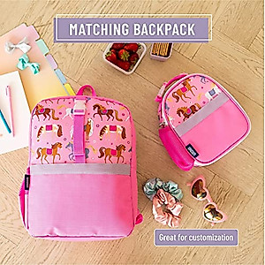 Wildkin Pack-it-All Kids Backpack Bundle with Clip-in Lunch Box (Horses)
