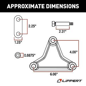 Lippert Trailer Axle Attaching Parts (AP) Suspension Kit for 2,000-7,000-lb. Double-Eye Tandem Axles - Tall Equalizer, Standard Bolts