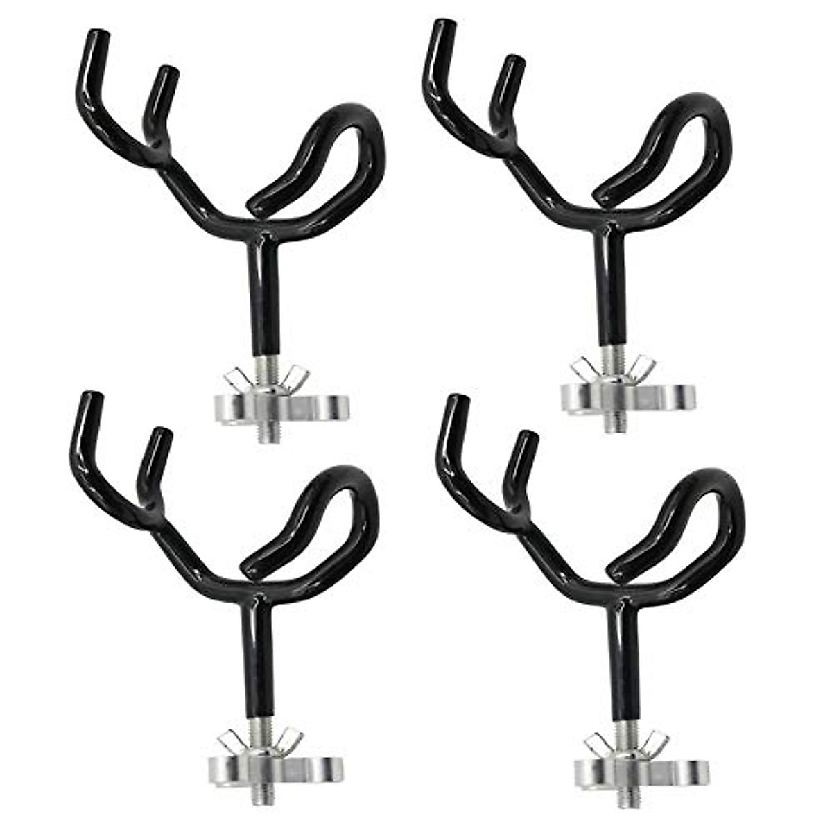 4PCS Sure Grip Steel 20 Degree Angle Rod Holder with Mounting Base Fishing Rod Holder for Boat, Ship, Yacht and More for Fishing Lovers
