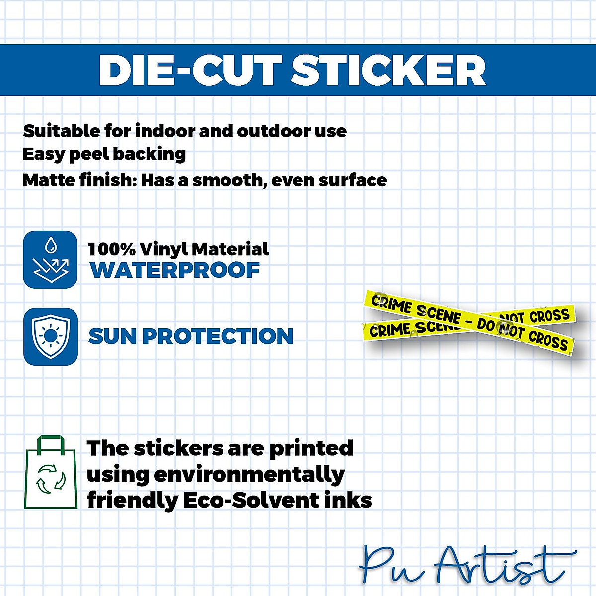 Crime Scene Tape Stickers True Crime Podcasts Stickers Funny Stickers Crime Laptop Decals Crime Tumbler Stickers Crime Water Bottle Vinyl Die Cut Sticker for Car Laptop Phone Guitar Helmet Gift Idea