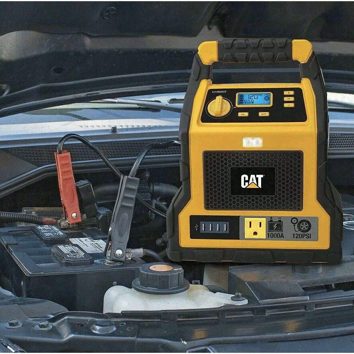CAT - 3 in 1 Professional Power Station with Jump Starter and Compressor - 4 USB Ports and Outlet