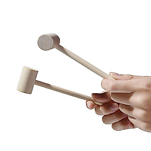 36 Pieces Wooden Breakable Heart Hammers for Chocolate, Small Wood Candy Mallets