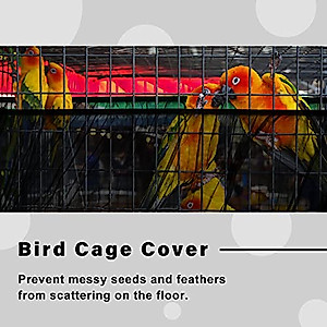 Chihutown Bird Cage Seed Catcher, Bird Cage Mesh Guard Netting, Bird Cage Seed Guard Skirt, Parakeet Cage Skirt for Round Square Cages (Black)