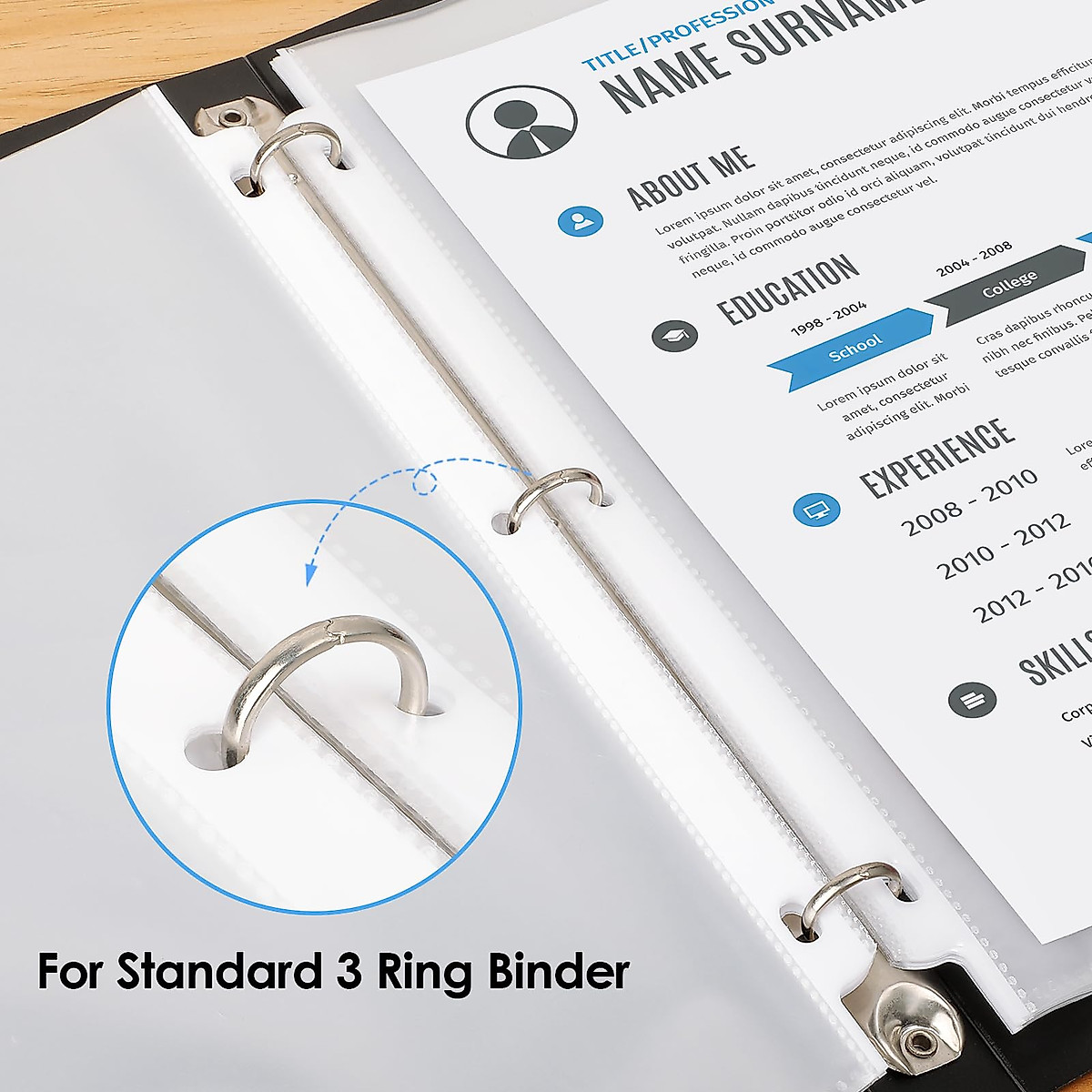 KTRIO Sheet Protector 8.5 x 11 inch Non-Glare Clear Page Protectors, Plastic Sleeves for Binders, Paper Protector for 3 Ring Binder Letter Size Top Loading, 100 Pack