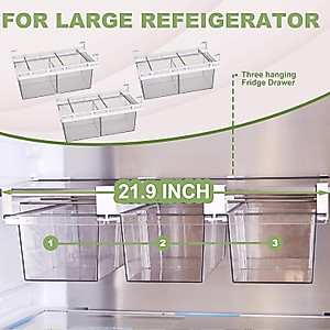 Yatmung 2 Pack Extra-Large Deli Drawer Organizer for Refrigerator Pull Out - Fridge Drawer Organizer and Storage Containers - Meat, Cheese, Produce, Universal Fridge Sliding - Fridge Organization Bin