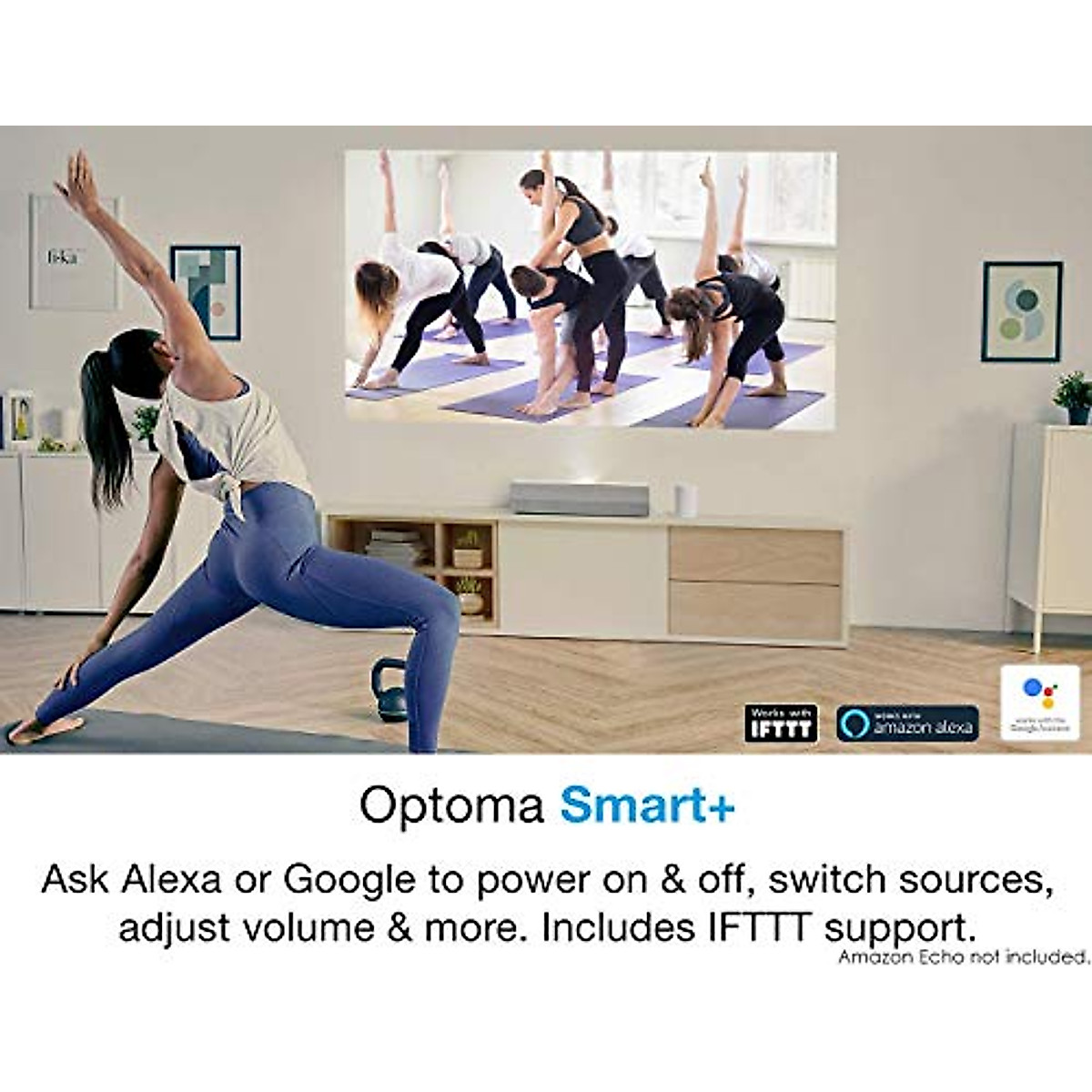 Optoma CinemaX P2 Smart 4K UHD Laser Projector for Home Theater 3000 Lumens Superior Image with Laser & 6-Segment Color Wheel (Renewed)