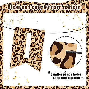 Leopard Print Happy Birthday Banner, Cheetah Print Pennant Banner, Cheetah Birthday Decorations, Cheetah Party Decorations, Jungle Safari Animal Print Baby Shower Theme Birthday Party Supplies