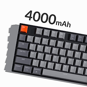 Keychron K8 Hot-swappable Wireless Bluetooth 5.1/Wired USB Mechanical Gaming Keyboard, Tenkeyless 87 Keys Computer Keyboard with Gateron G Pro Brown Switch RGB Backlight N-Key Rollover for Mac Windows
