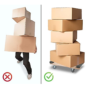 Mytee Products 2 Pack 32"x18" Rubber Caps Moving Dolly with 4" Non-Marking Swivel Caster Wheels 1000 lbs - Chicago Style Heavy Duty 4 Wheel Dolly Cart for Moving Industrial Heavy Loads, Furniture