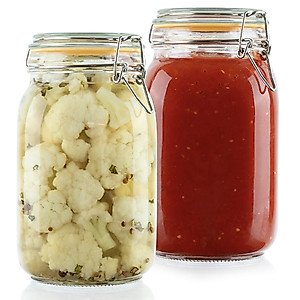Galashield Glass Jars with Lids Food Storage Jars with Airtight Lids Leak Proof Glass Canisters Kitchen Jars [Set of 2-50 oz]