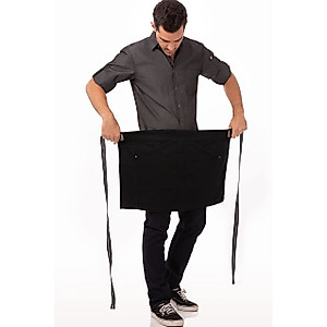 Chef Works Unisex Berkeley Half Bistro Apron, Jet Black, One Size