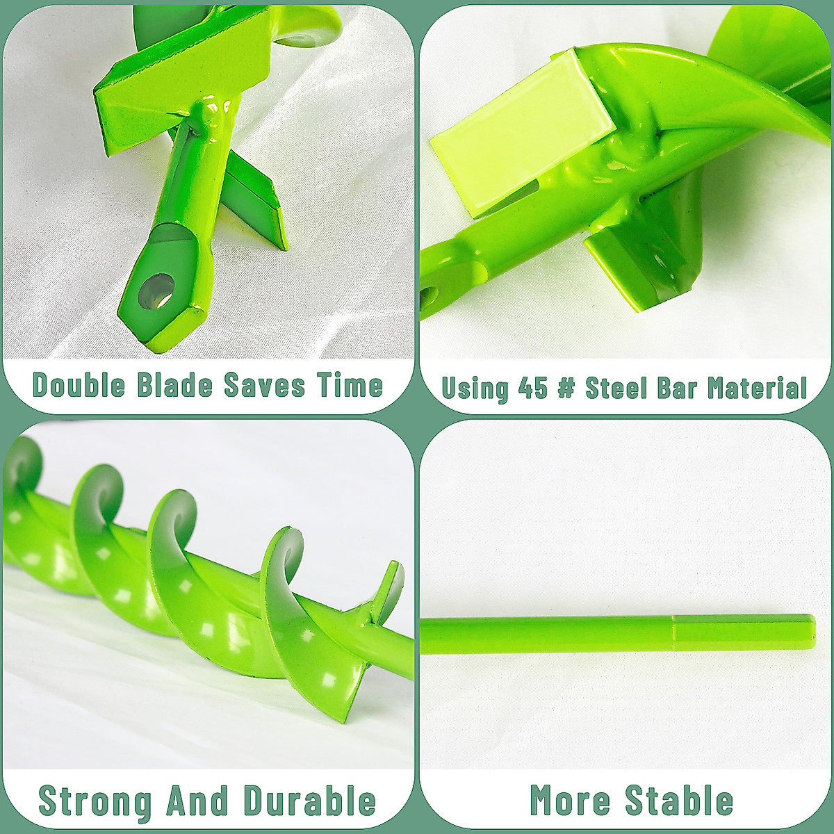 1.6" x 23" Auger Drill Bit for Planting Garden Auger Spiral Drill Bit Bulb Planter for Planting(Apple Green)