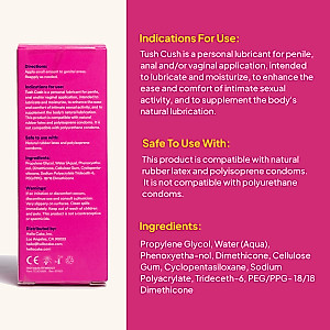 Hello Cake Tush Cush, Silicone and Water-Based Personal Lubricant, Formulated for Anal Use, Hybrid Lube for Men, Women, and Couples, 3.3 fl oz